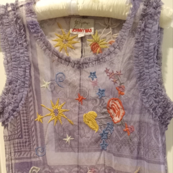 Johnny Was | Tops | Johnny Was Lavender Purple Sleeveless Mesh Floral ...
